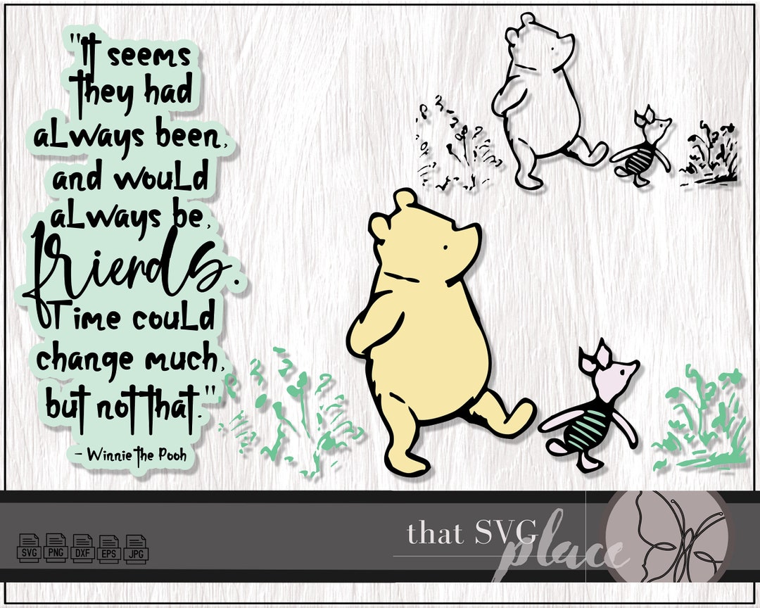 Classic Pooh SVG, EPS, PNG, Cricut Silhouette Glowforge Cutting File ...