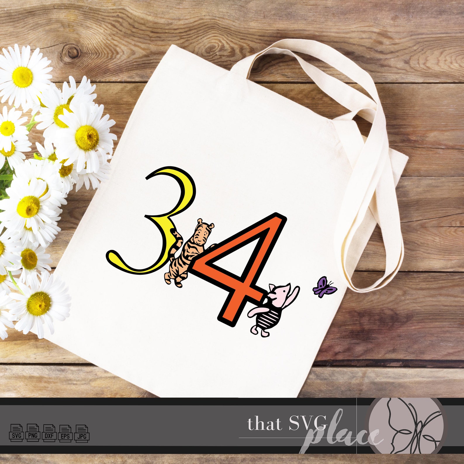 Classic Winnie the Pooh Numbers Clipart Piglet Tigger - Etsy