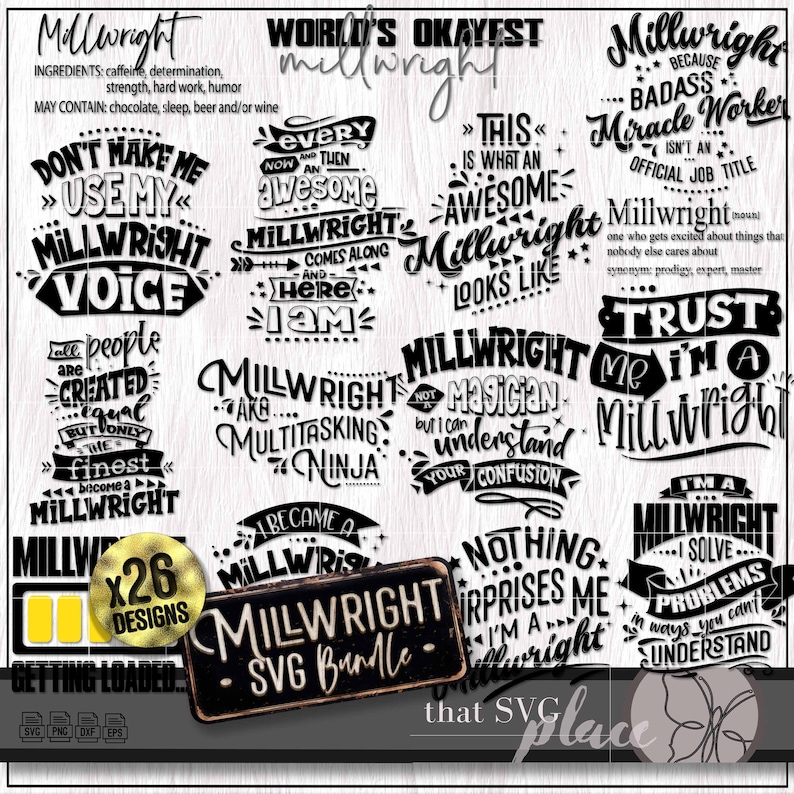 Millwright SVG, Funny Industrial Mechanic Shirt SVG PNG Bundle ...