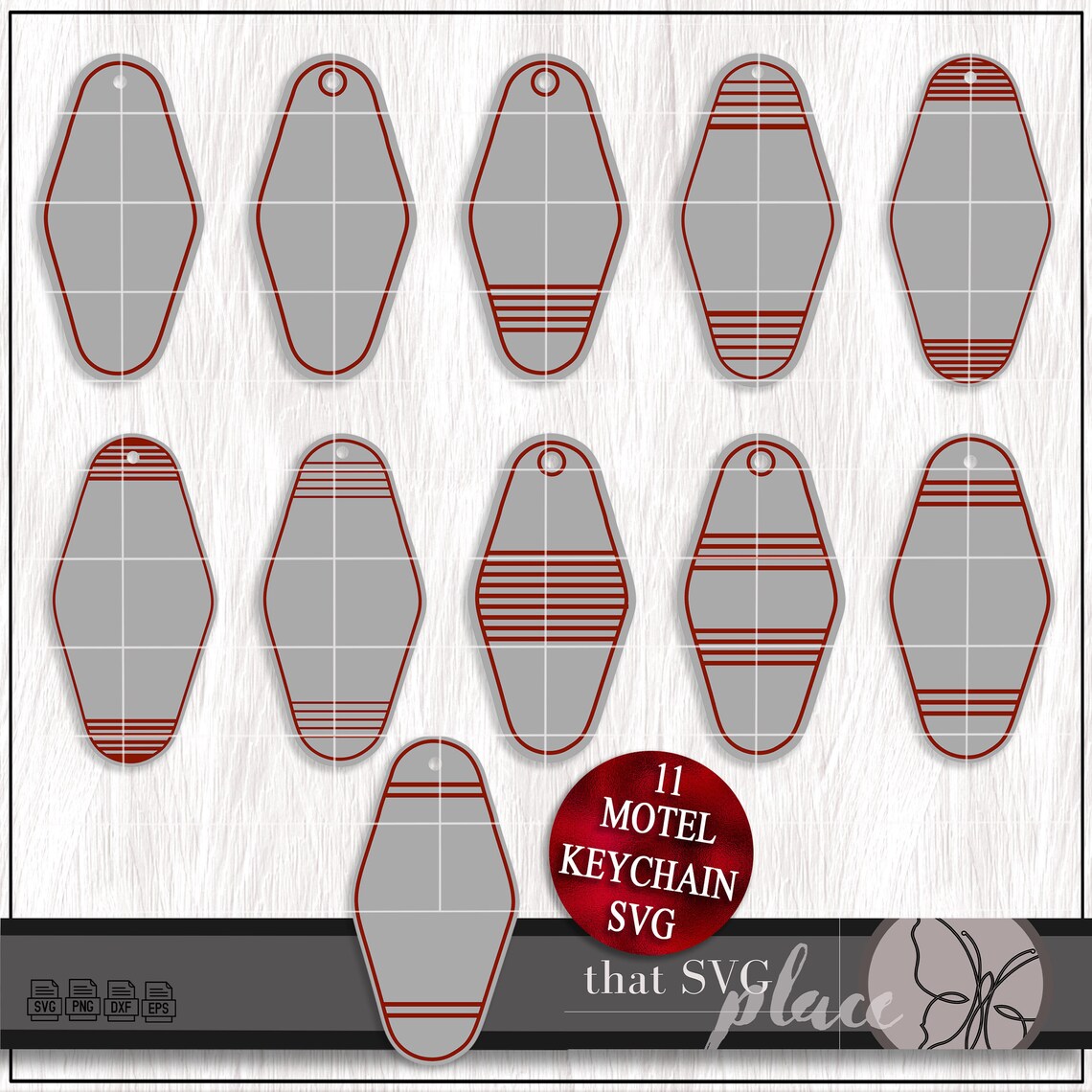 Motel Keychain SVG, Hotel Keychain SVG, Retro Keychain SVG, Laser Cut ...