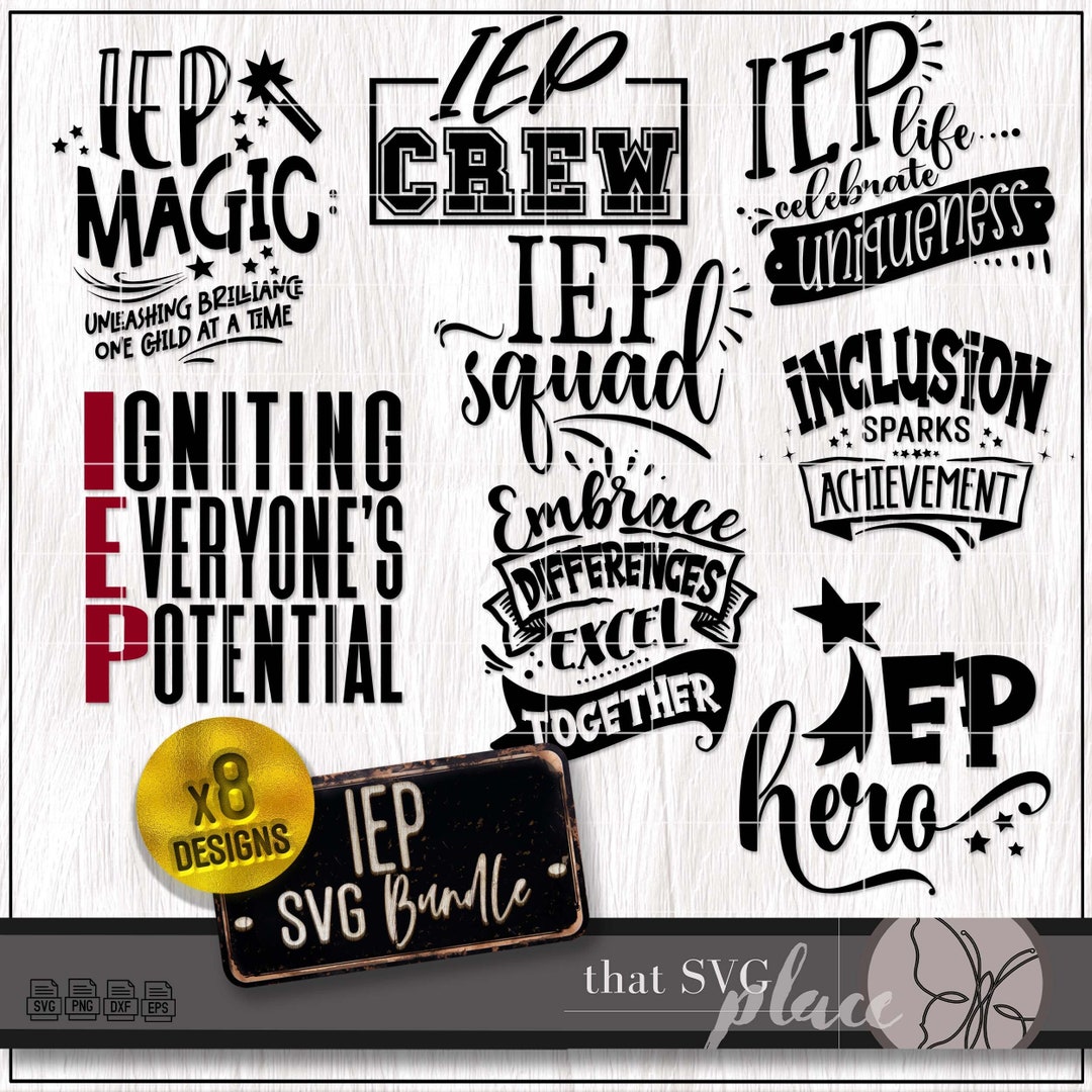 IEP SVG PNG Bundle, Inclusion Svg, Special Education Svg, Sped Teacher ...