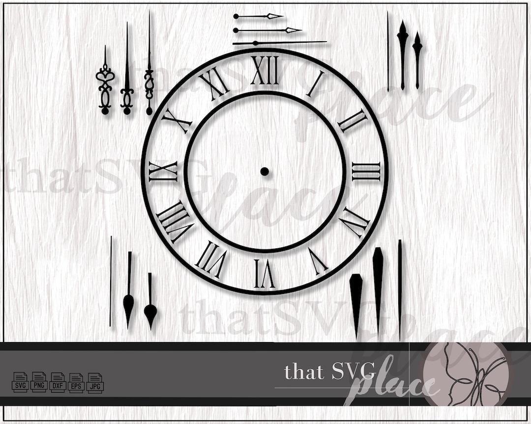 Clock Face SVG, Clock SVG, Roman Numerals SVG, Wall Clock Svg, Clock ...