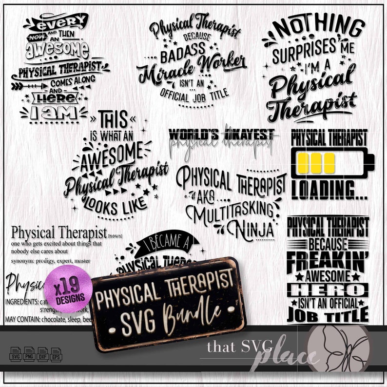 Physical Therapy SVG Bundle, Physical Therapist Svg, Physio Svg, PT ...