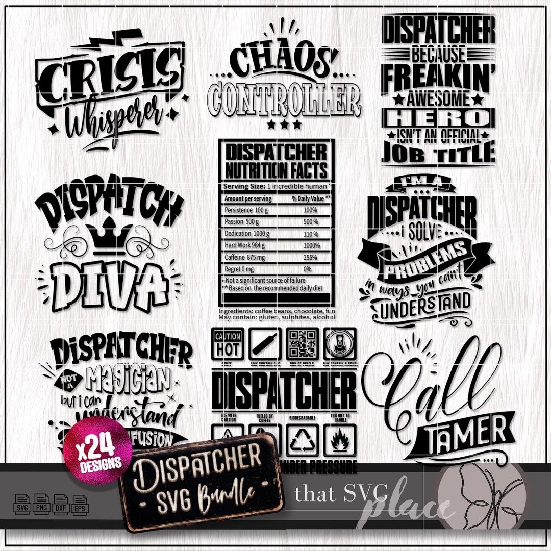 911 Dispatcher SVG Bundle, Funny Dispatch Sublimation PNG SVG ...