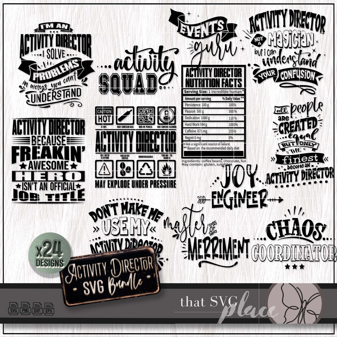 Activity Director SVG Bundle, Activity Squad PNG, Nutrition Label ...