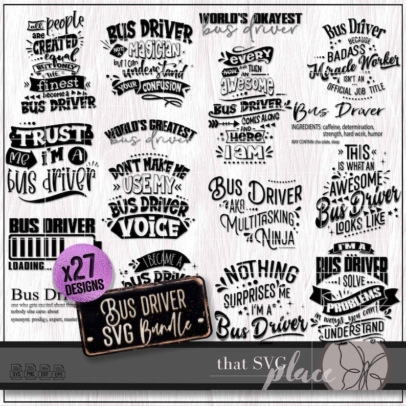Bus Driver SVG PNG Bundle, School Bus Driver Appreciation Gift, Chaos ...