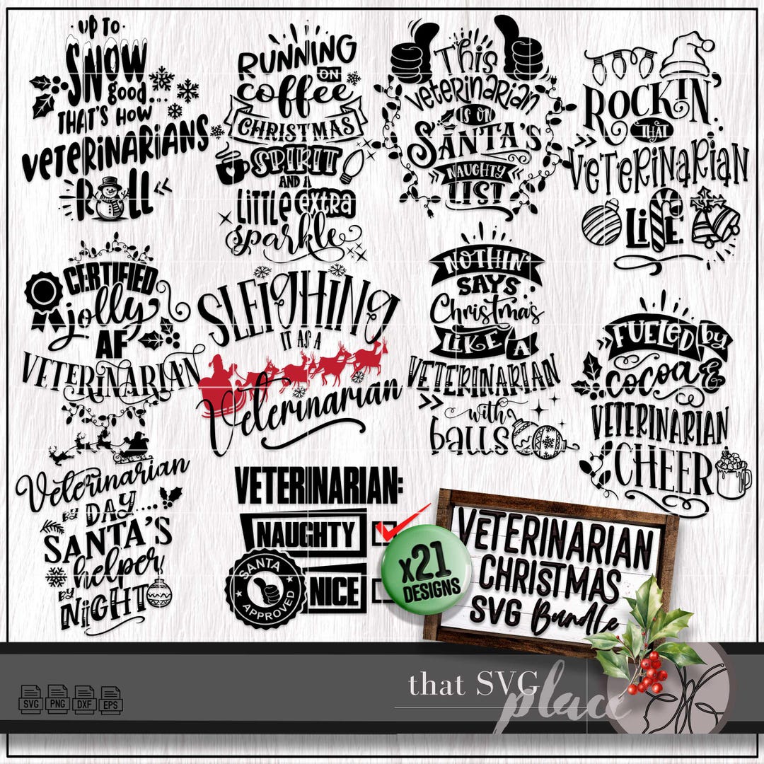 Veterinarian SVG, DVM Christmas PNG Bundle, Vet Svg, Veterinary ...