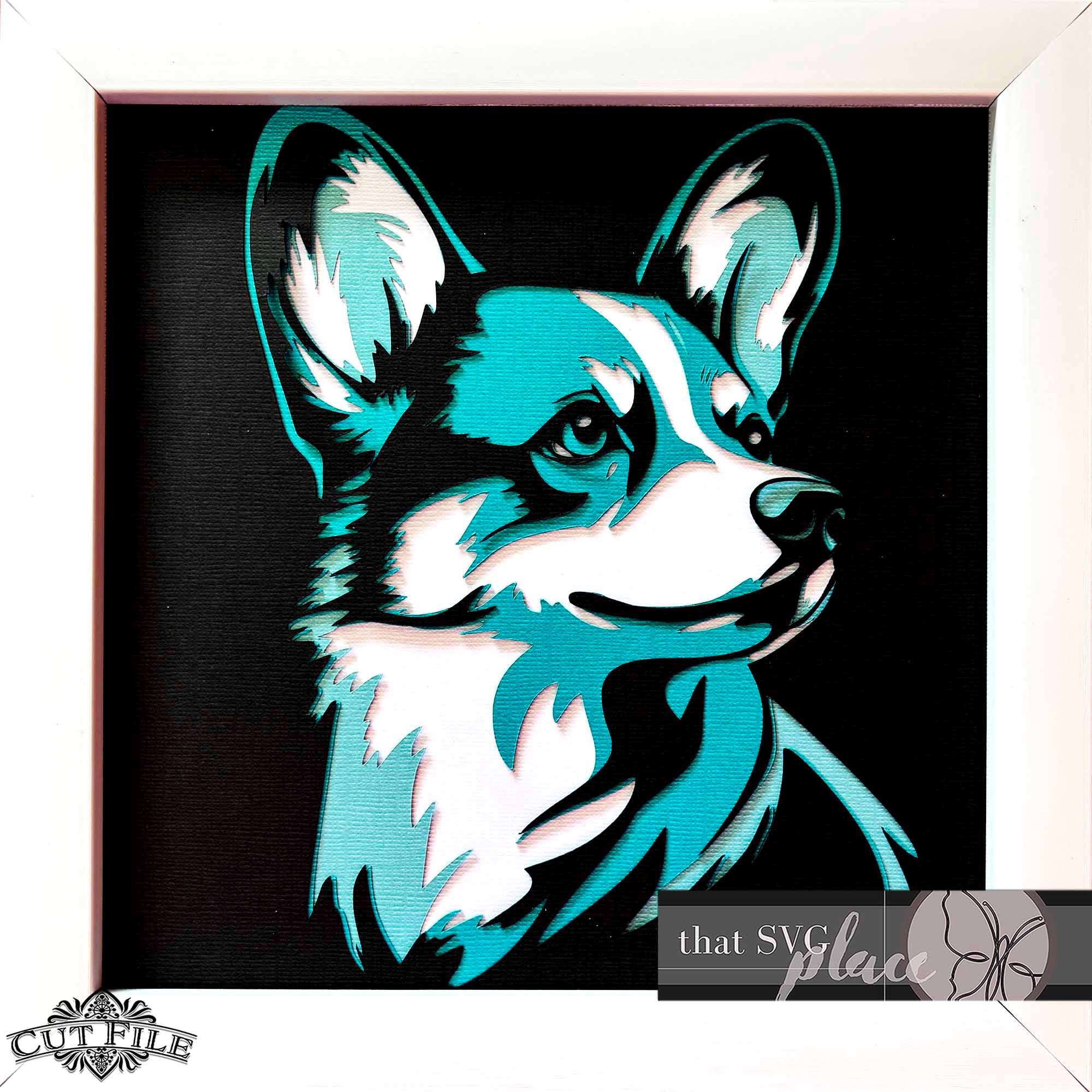 3D Corgi SVG, Layered Shadowbox Template, Paper Cut Light Box, Pet ...