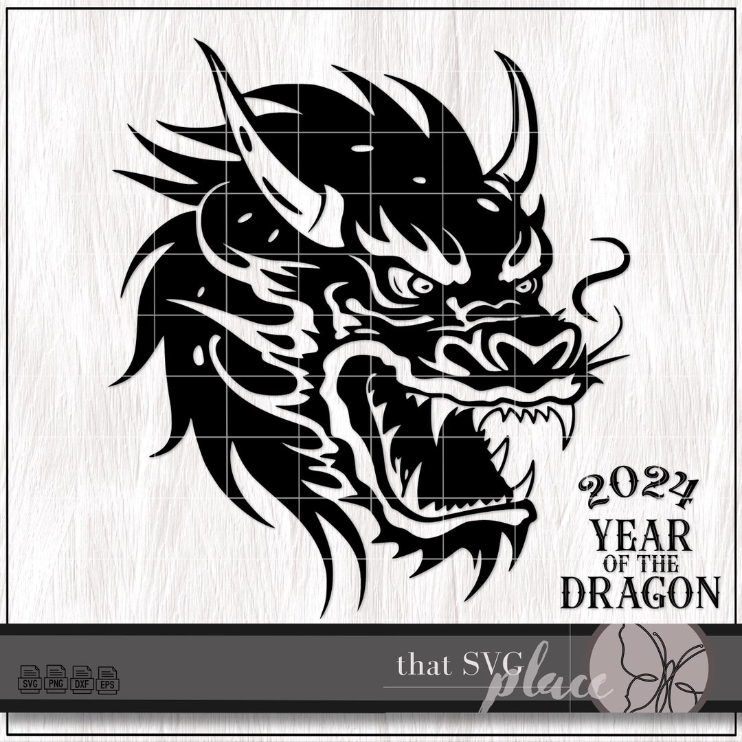 Dragon Head SVG PNG Dxf, Chinese New Year SVG, Dragon Svg, Cricut ...