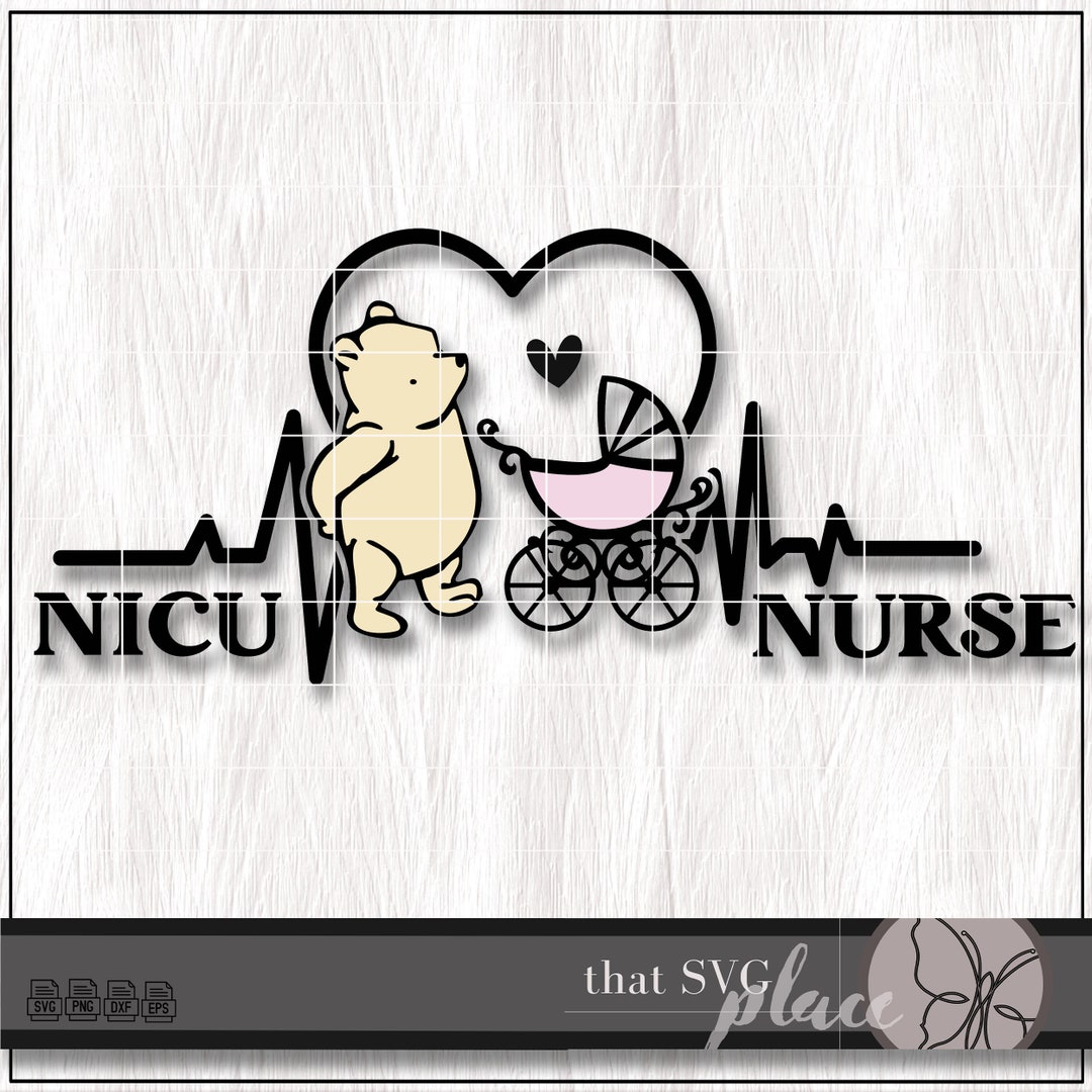 NICU Nurse SVG, Classic Winnie the Pooh SVG Png Dxf Clipart, Pooh Bear ...