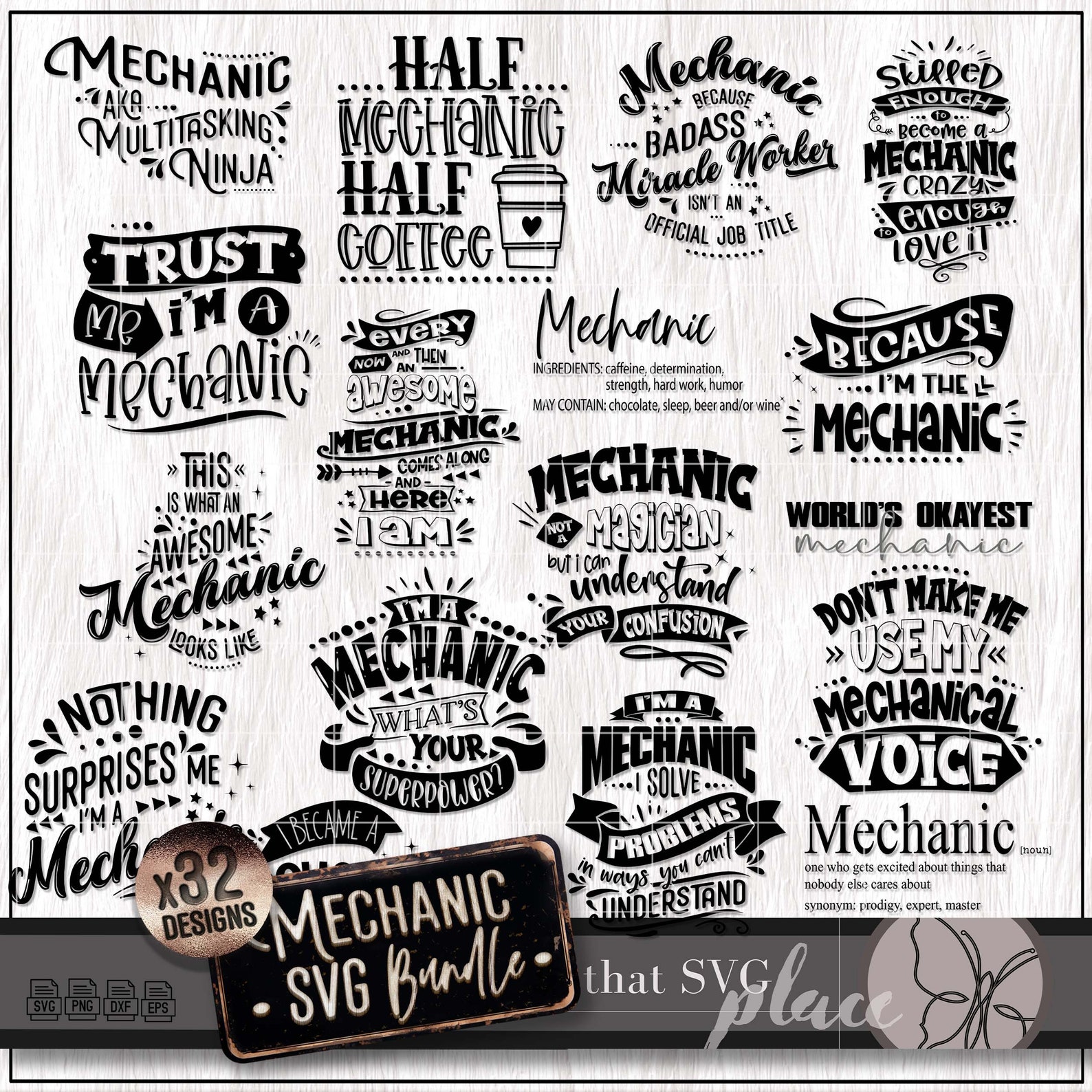 Mechanic SVG Bundle, Diesel Mechanic SVG, Appreciation Gift, Mechanic ...