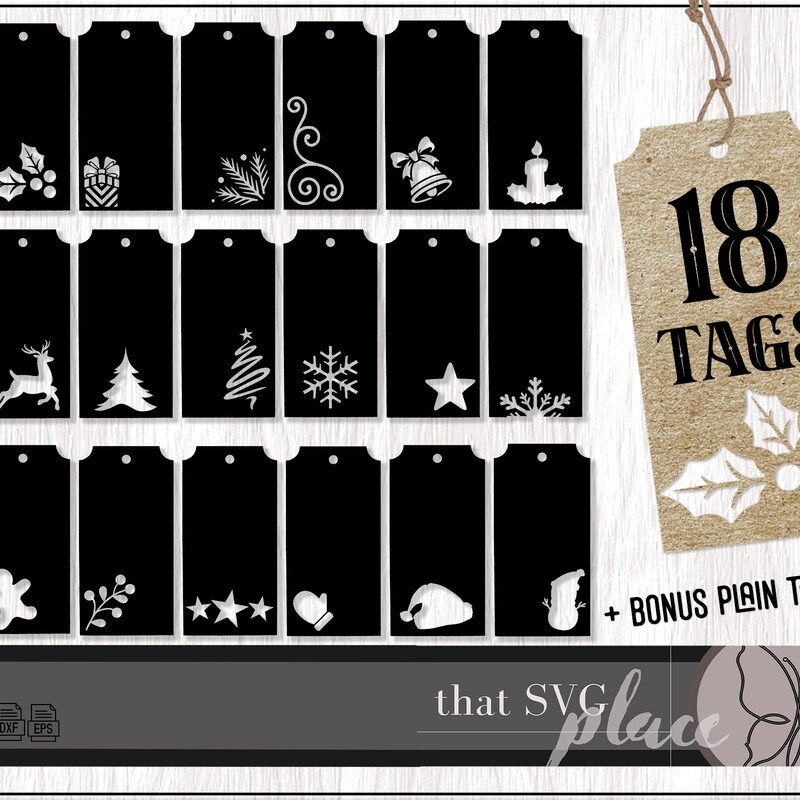 Christmas Tags Svg - Etsy