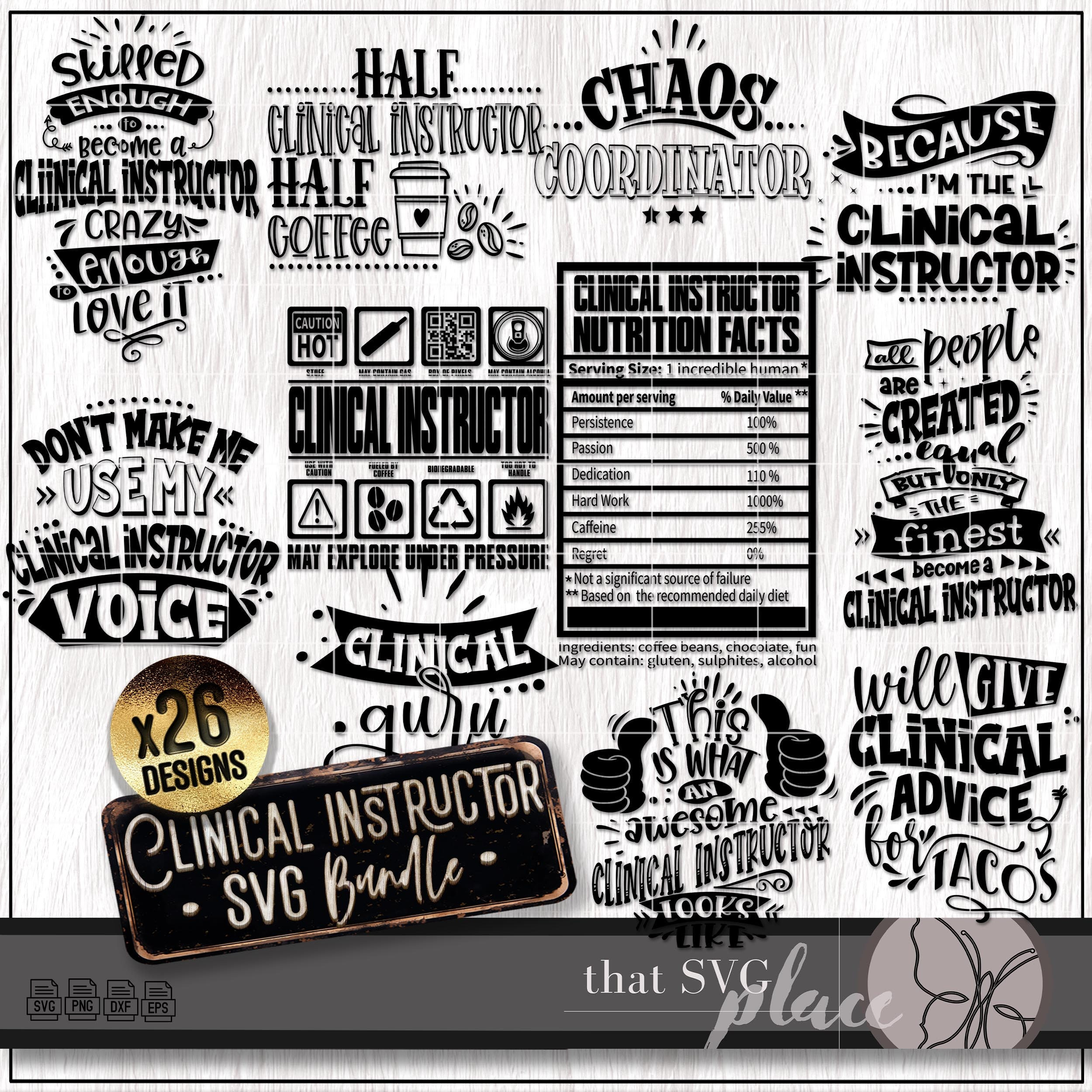 Clinical Instructor SVG Bundle, Shirt SVG PNG, Appreciation Gift ...