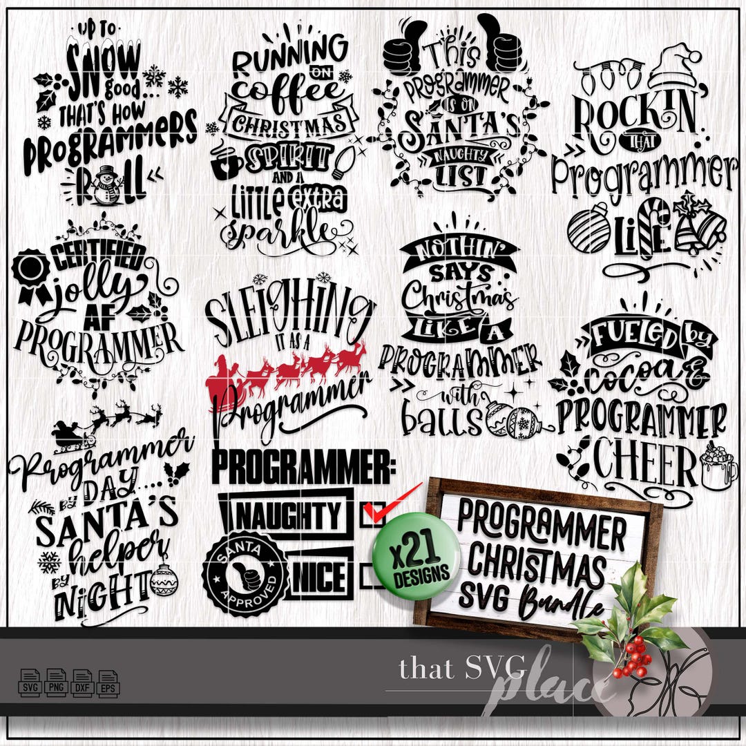 Programmer SVG, Christmas PNG Bundle, Software Developer SVG, Coder Appreciation Gift, Shirt Svg ...