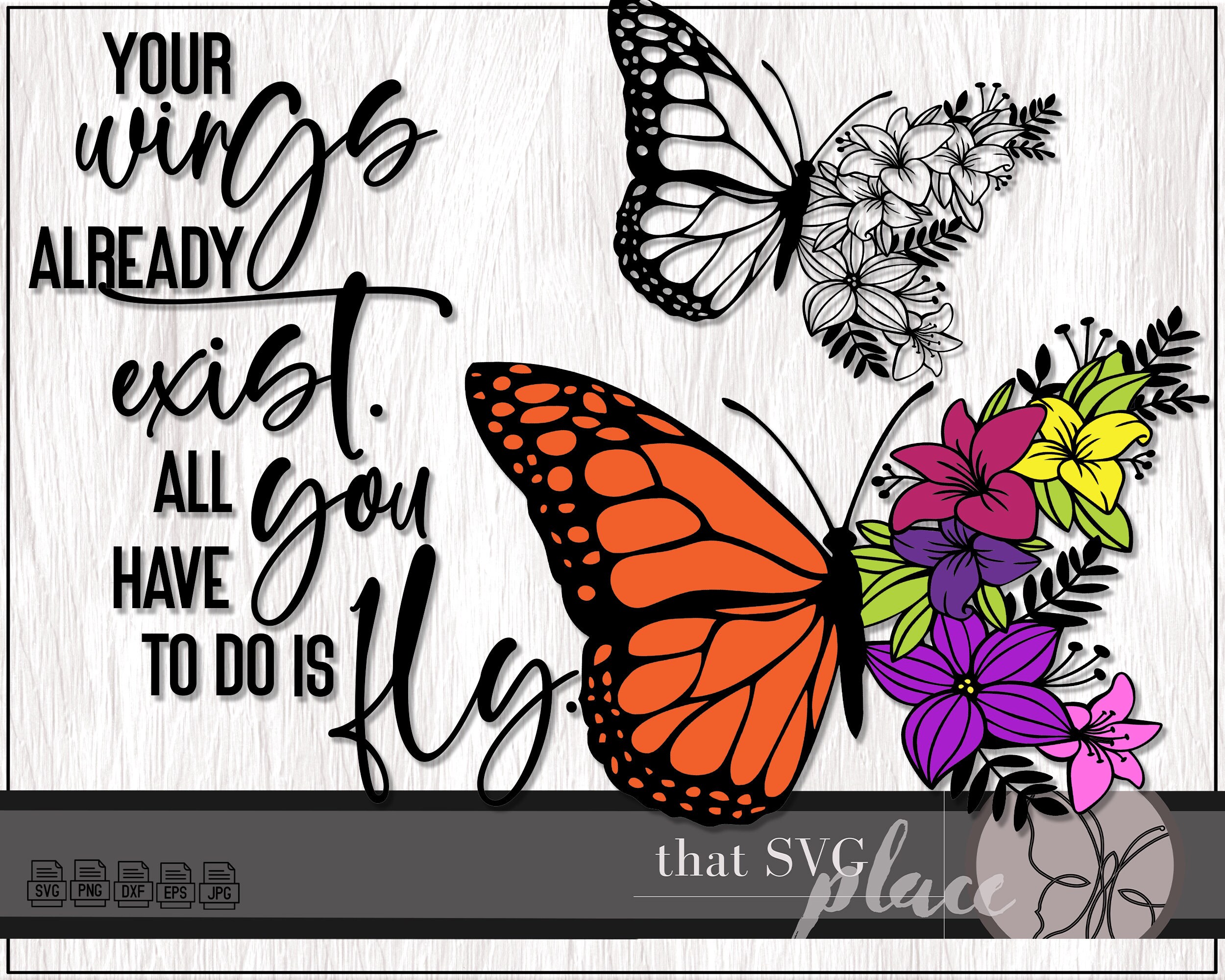 Butterfly SVG, PNG, Butterfly Clipart, Eps, Dxf, Jpg, Silhouette Cricut ...