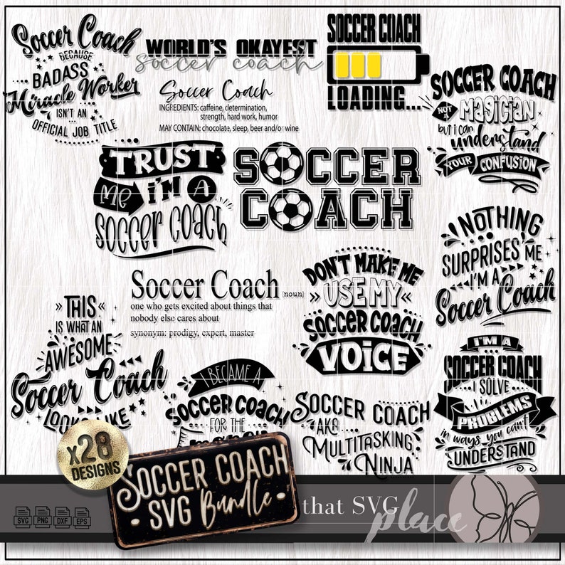 Soccer Coach SVG Bundle, School Coach Appreciation Gift, Soccer Ball ...