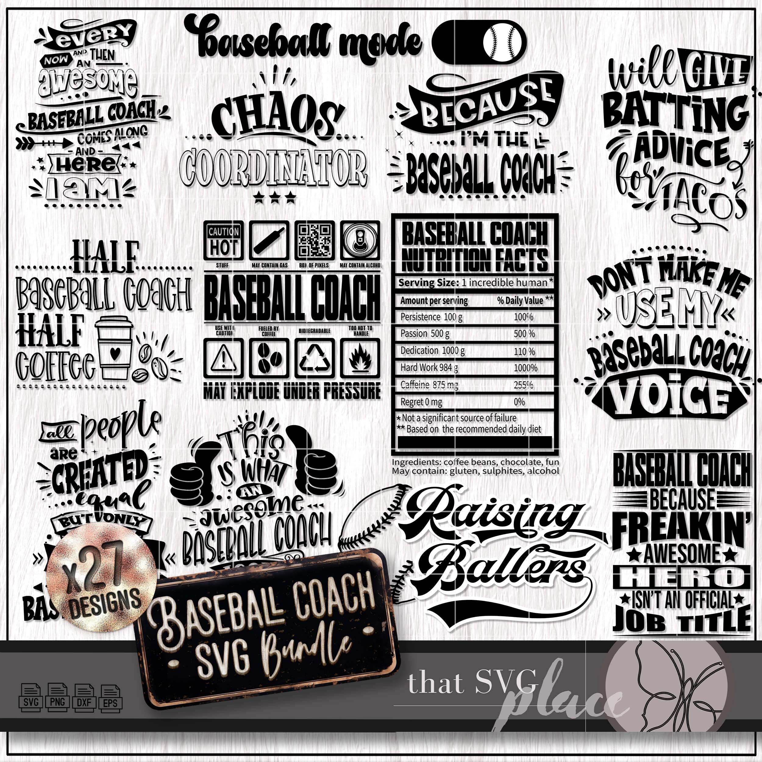 Baseball Coach SVG Bundle, School Coach Appreciation Gift, Baseball ...