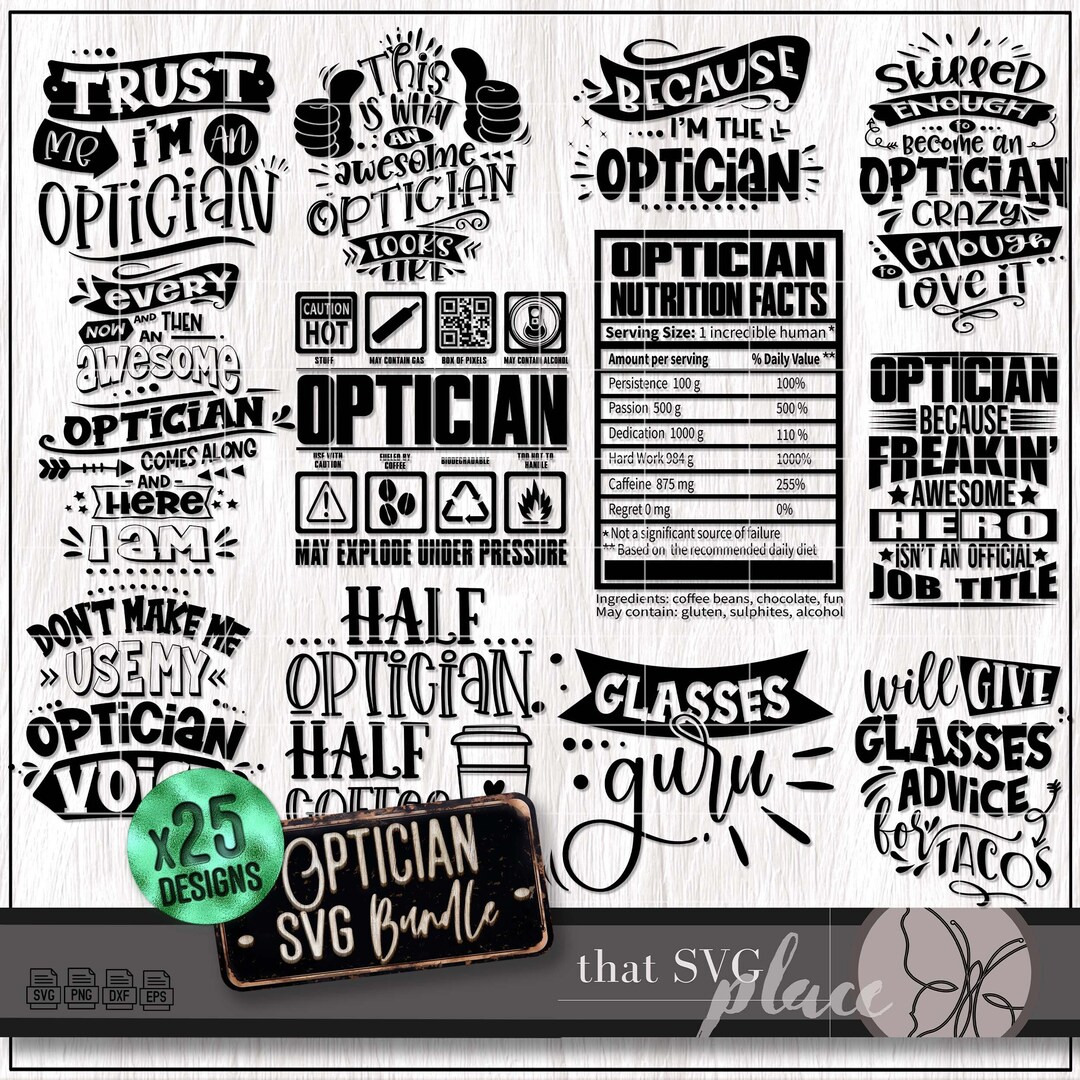 Optician SVG PNG Bundle, Optometry SVG, Optician Shirt Svg, Eyeglasses ...