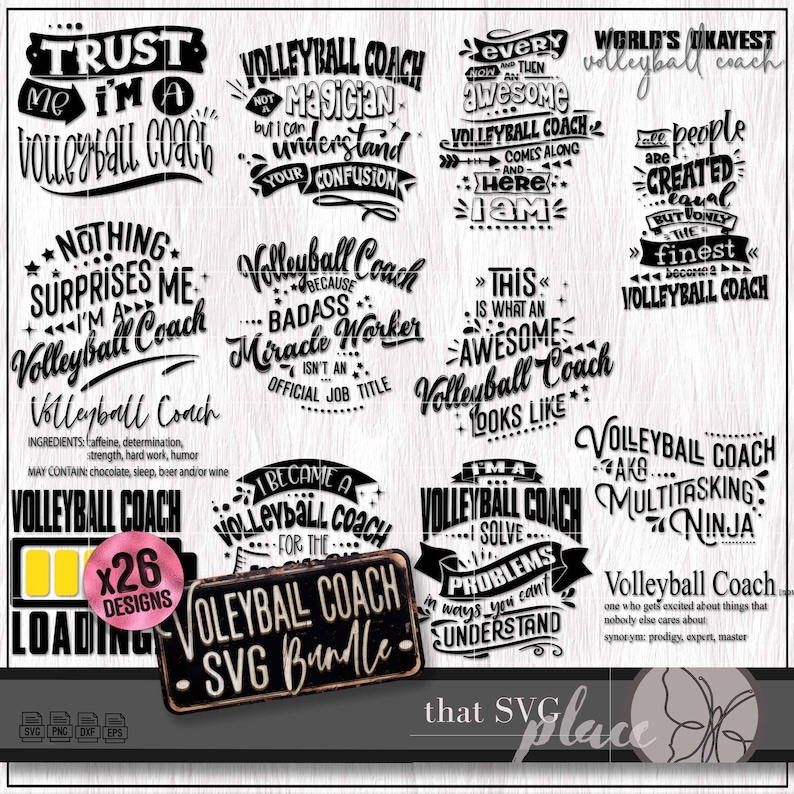 Volleyball Coach SVG, Volleyball SVG PNG Bundle, Sports Shirt Svg ...