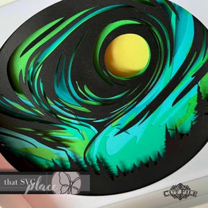 Northern Lights SVG, 3D Layered Shadowbox Template, Aurora Borealis Svg ...