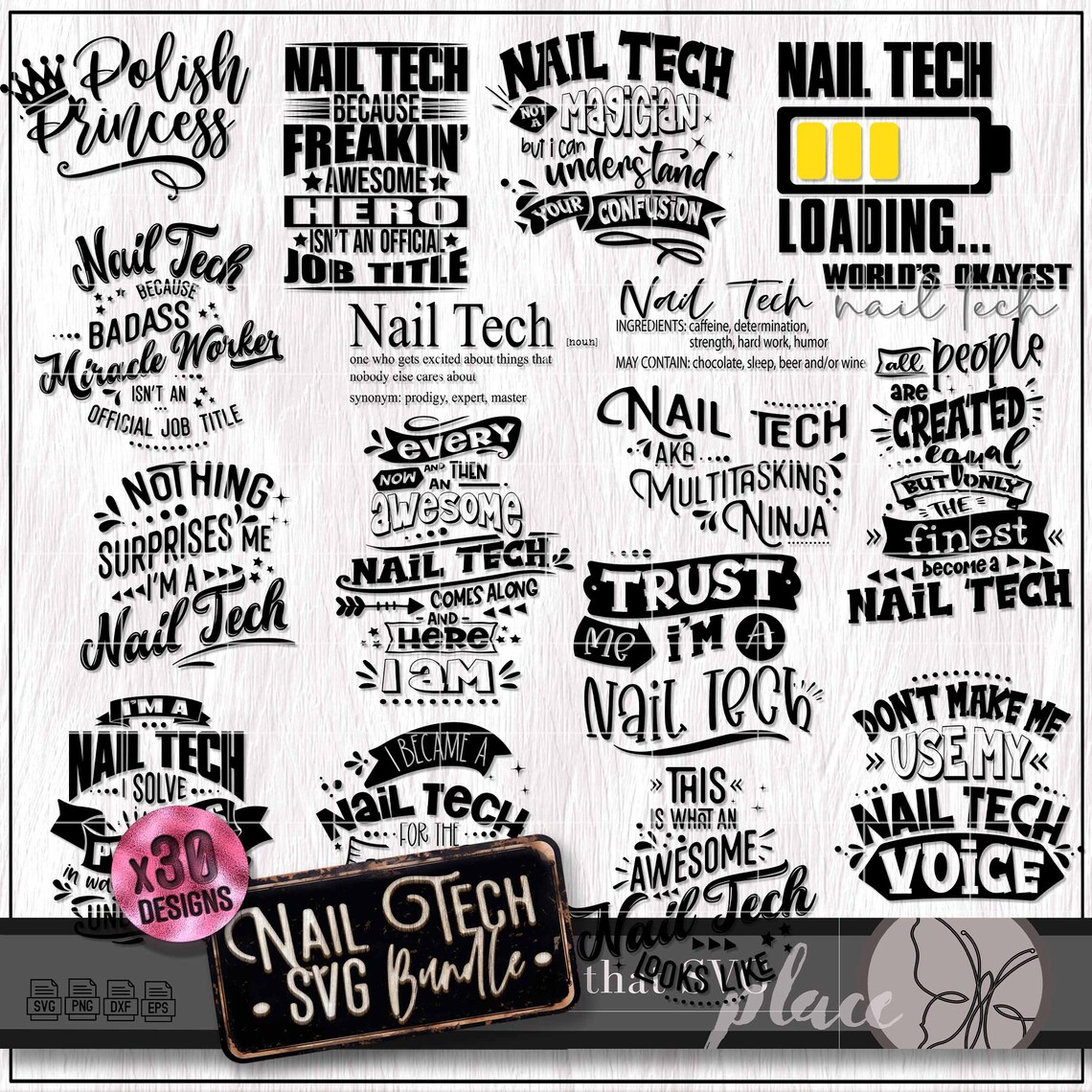 Nail Tech SVG Bundle, Nail Technician PNG SVG, Nails Svg, Appreciation ...