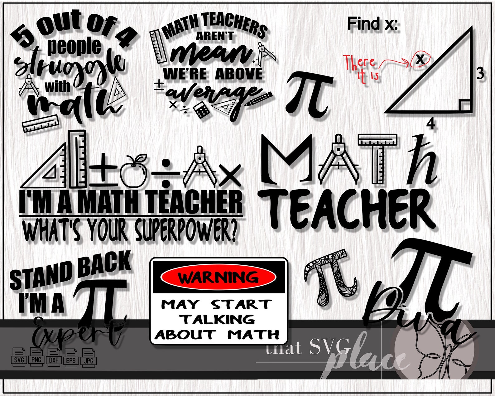 Math Classroom Decor SVG Bundle Math SVG Math Teacher SVG - Etsy Canada