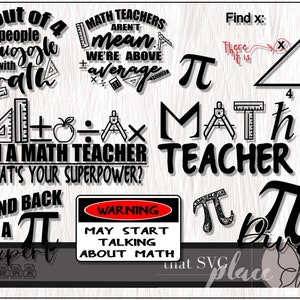Math Classroom Decor SVG Bundle Math SVG Math Teacher SVG - Etsy Canada