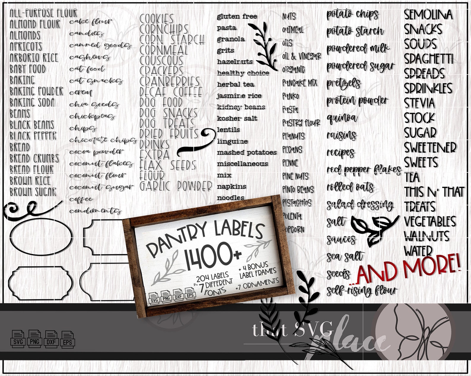 Canister Labels SVG Pantry Labels SVG Spice Labels SVG - Etsy