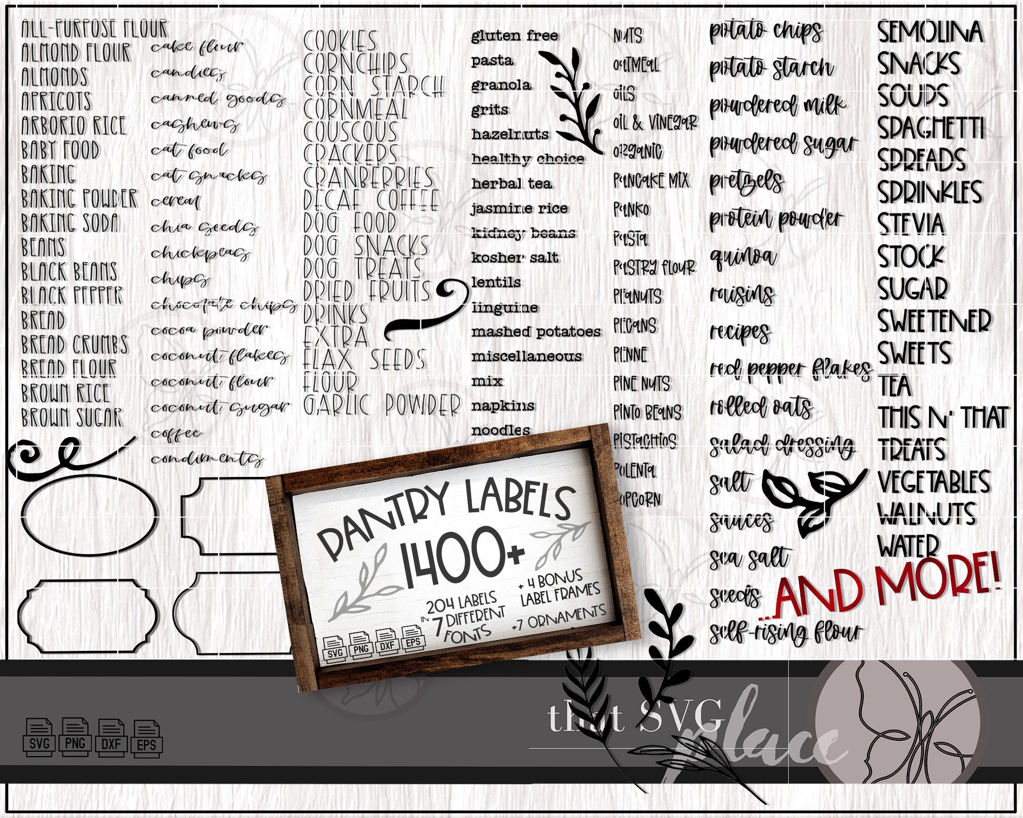 Canister Labels SVG, Pantry Labels SVG, Spice Labels SVG, Spice Jar Svg ...