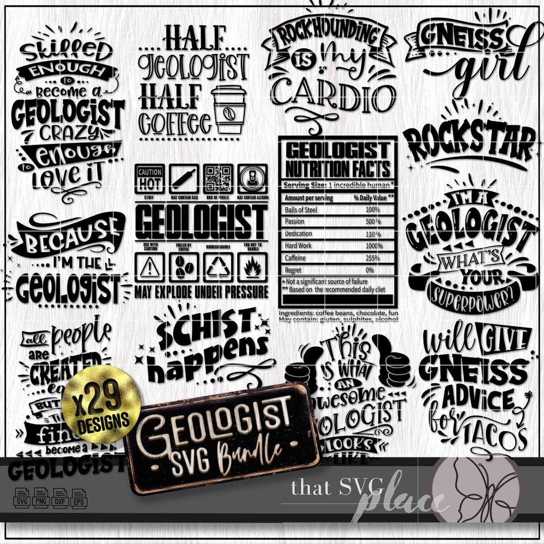 Geologist SVG, Funny Geology Student Sublimation PNG SVG Bundle ...