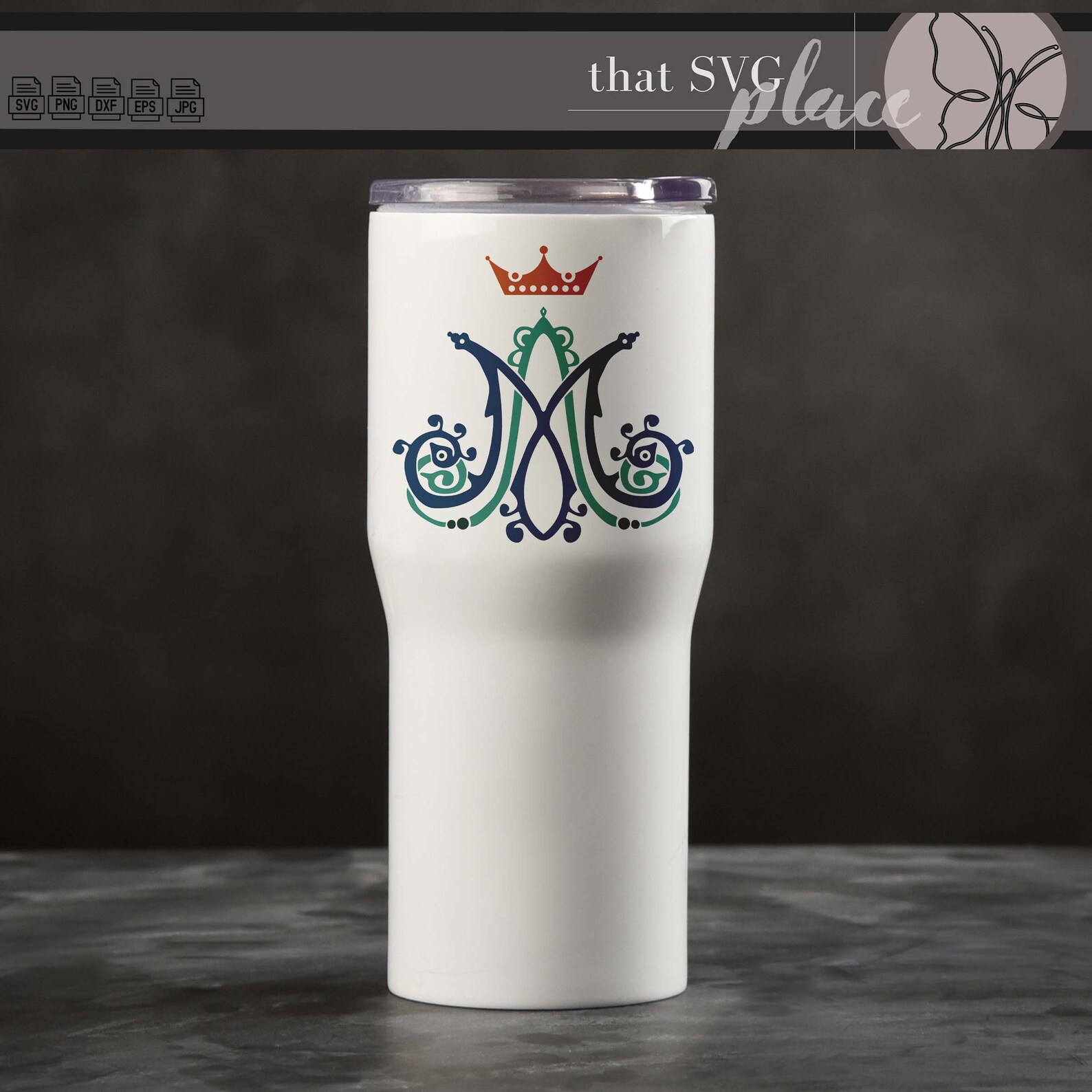 Virgin Mary SVG, Auspice Maria SVG, Mother Mary of God SVG, Marian ...