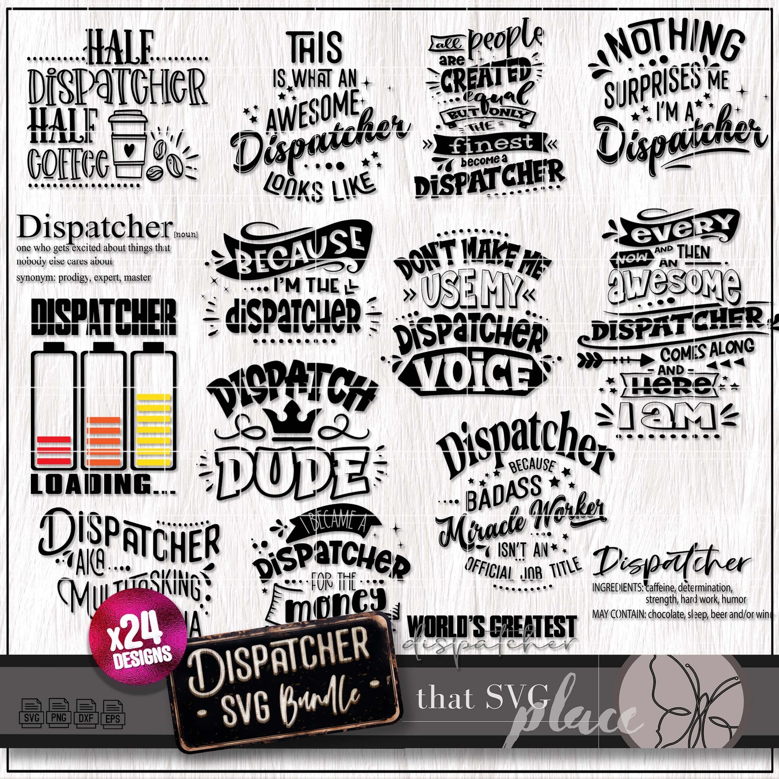911 Dispatcher SVG Bundle, Funny Dispatch Sublimation PNG SVG ...