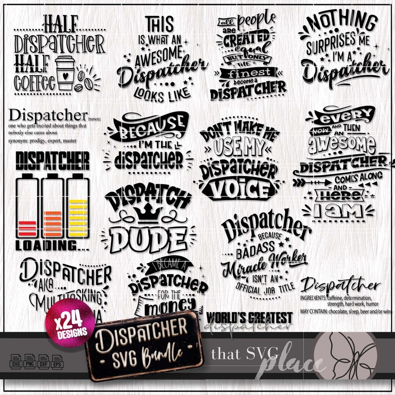 911 Dispatcher SVG Bundle, Funny Dispatch Sublimation PNG SVG ...