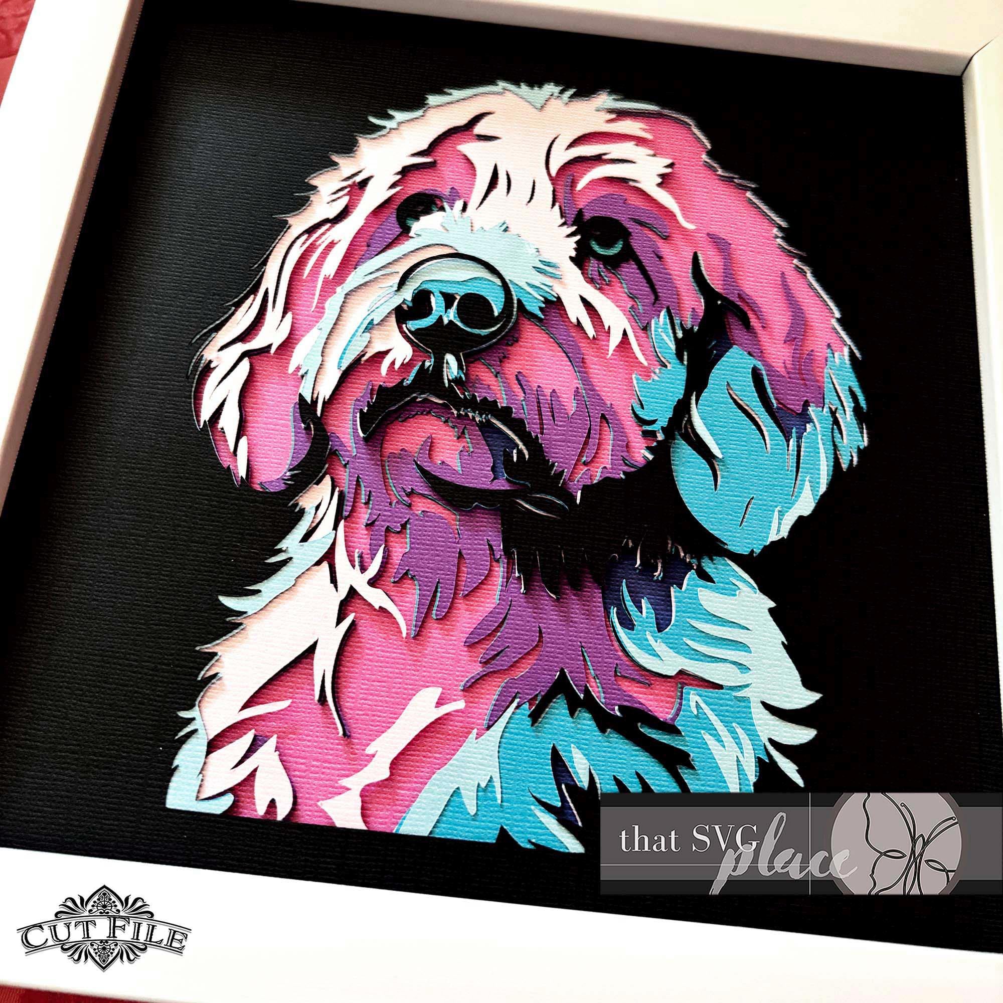 3D Goldendoodle SVG, Layered Shadowbox Template, Golden Doodle SVG ...