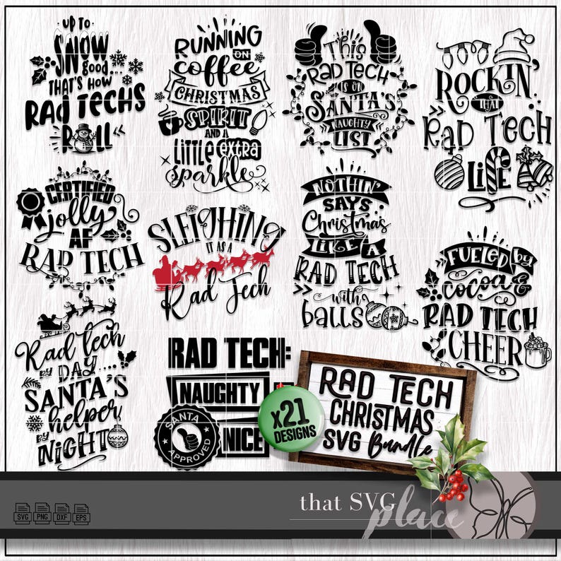 Rad Tech SVG, Christmas Bundle, Xray Tech SVG Png, CT Tech Appreciation ...