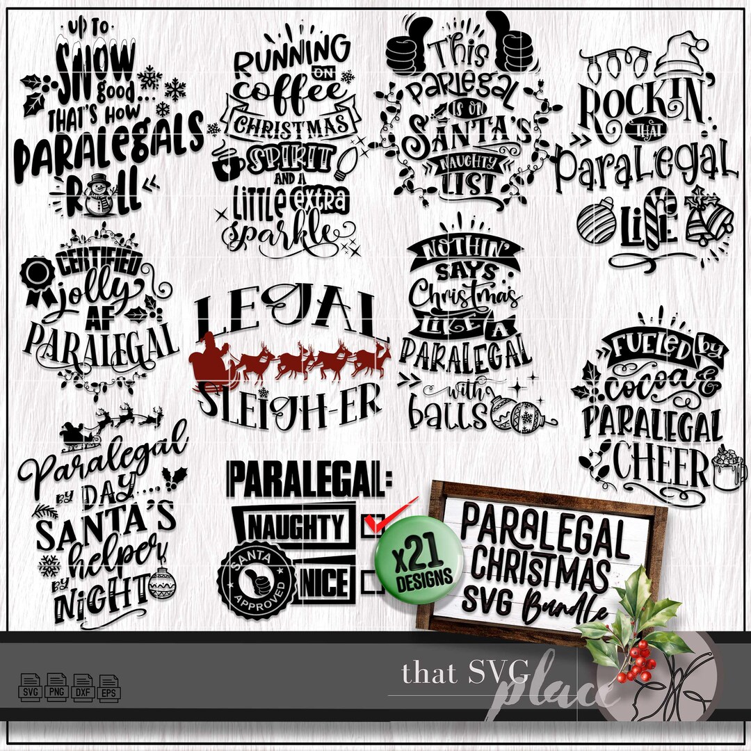 Paralegal SVG, Christmas PNG Bundle, Legal Assistant Appreciation Gift ...
