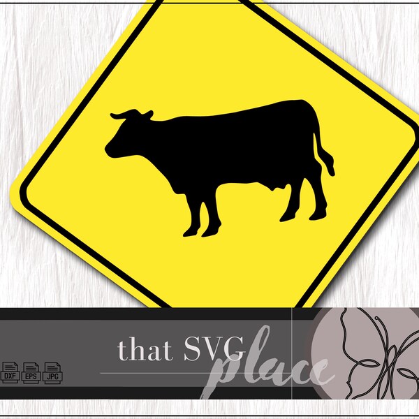 Cow Crossing Sign - Etsy