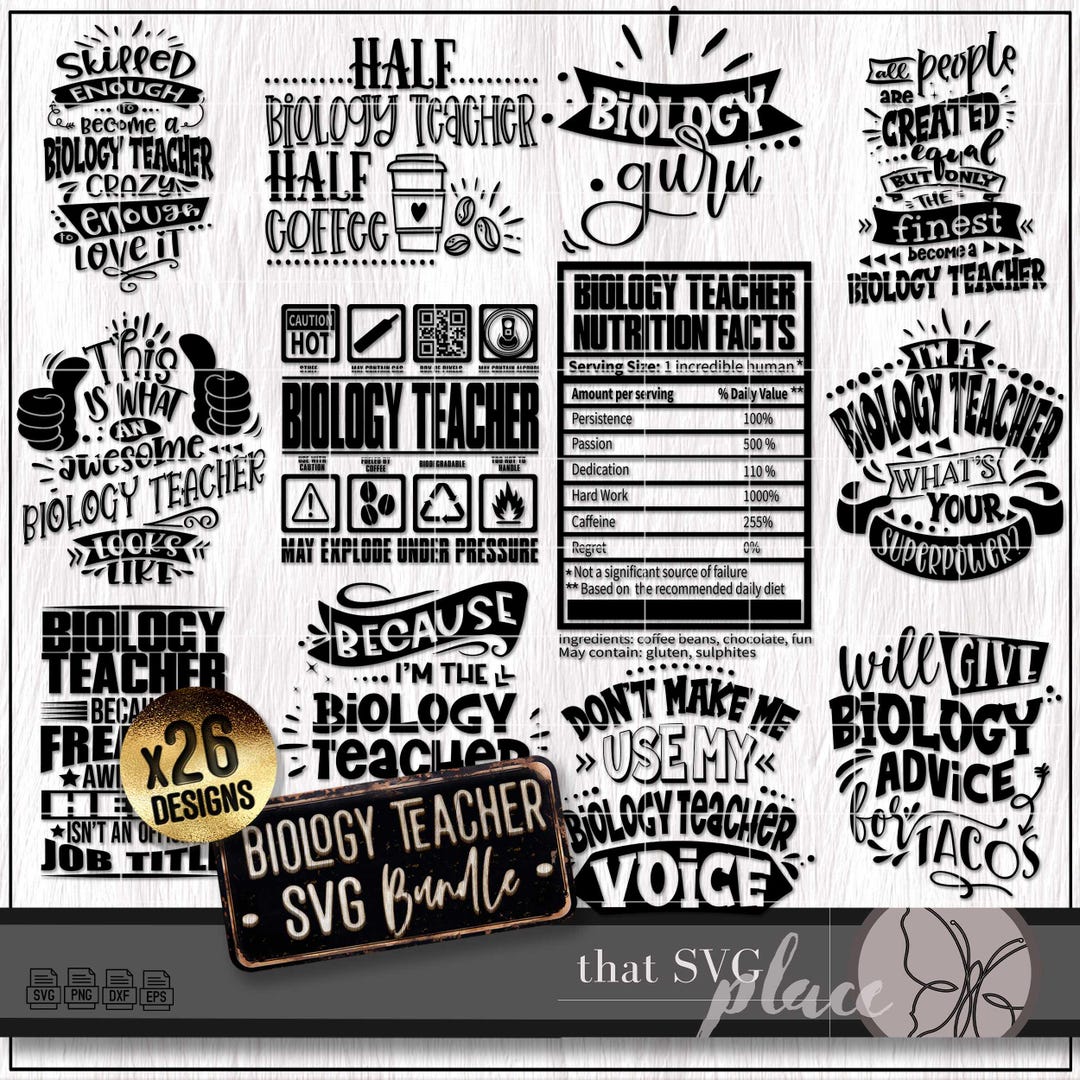 Biology Teacher SVG, Science Teacher PNG Bundle, Biologist Svg ...