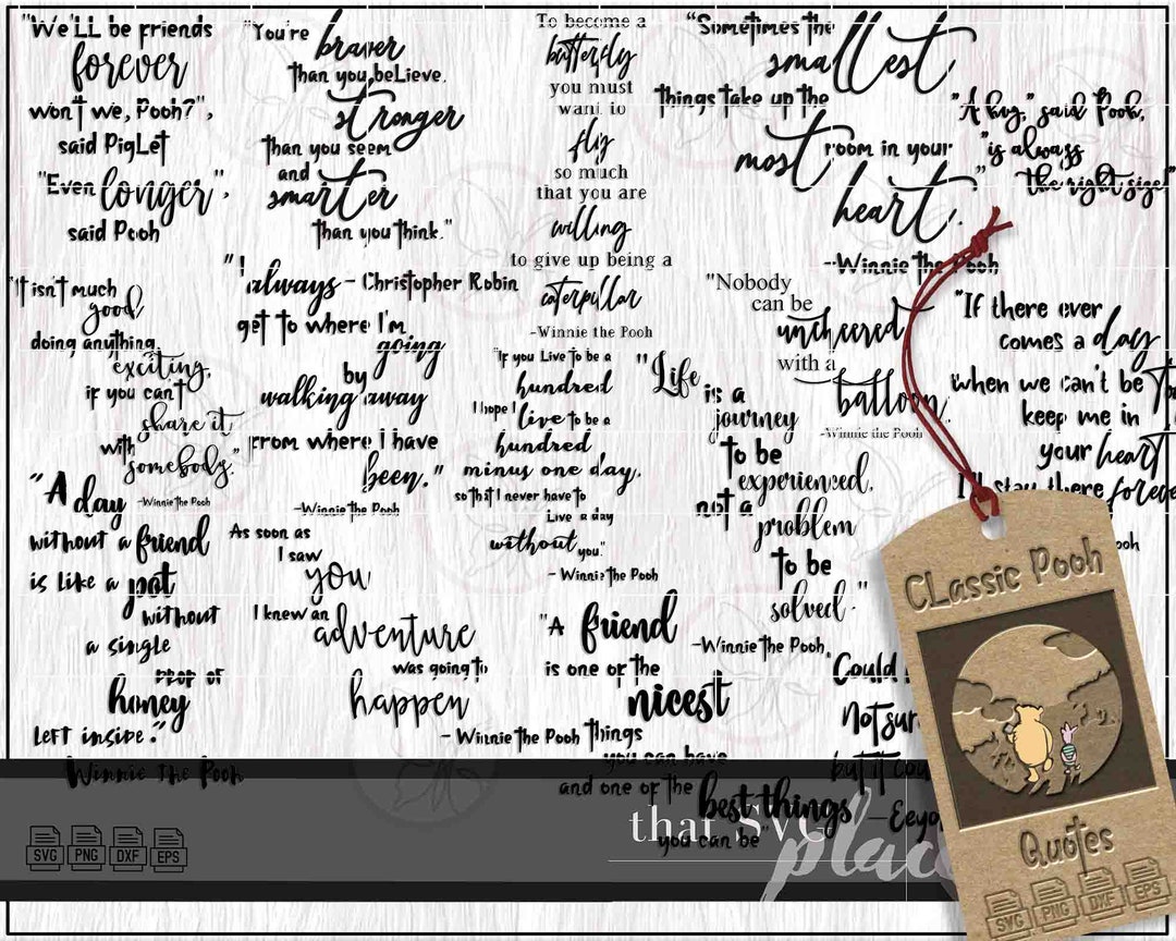 AA Milne Quote, Classic Winnie the Pooh Quote Bundle SVG, Cricut ...
