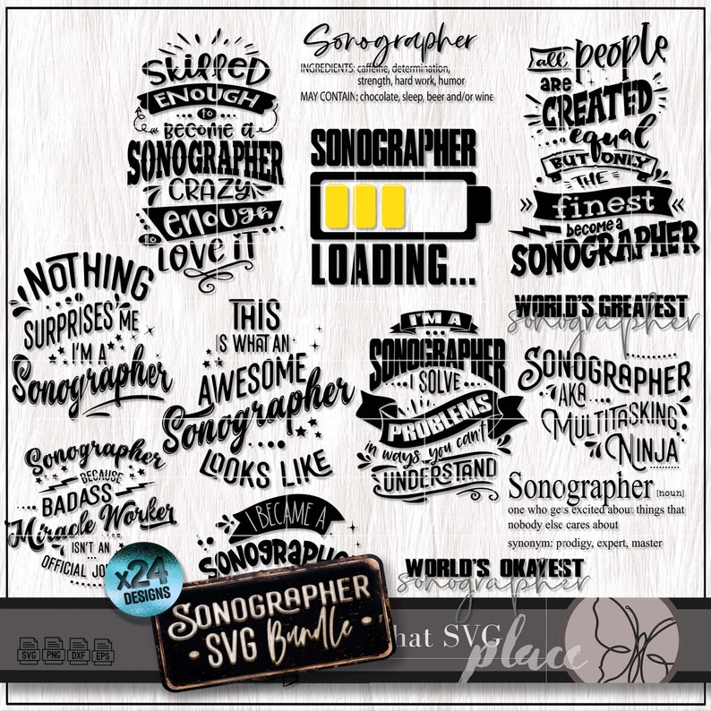 Sonographer SVG PNG Bundle, Ultrasound Svg, Cardiac Sonographer ...