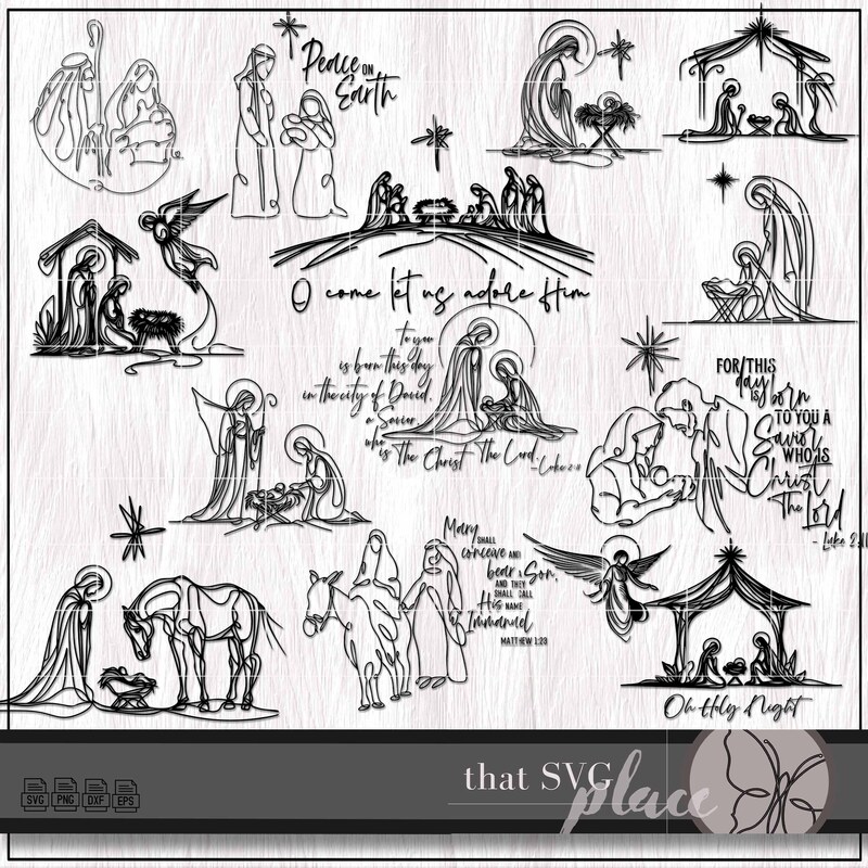 Nativity Line Art - Etsy