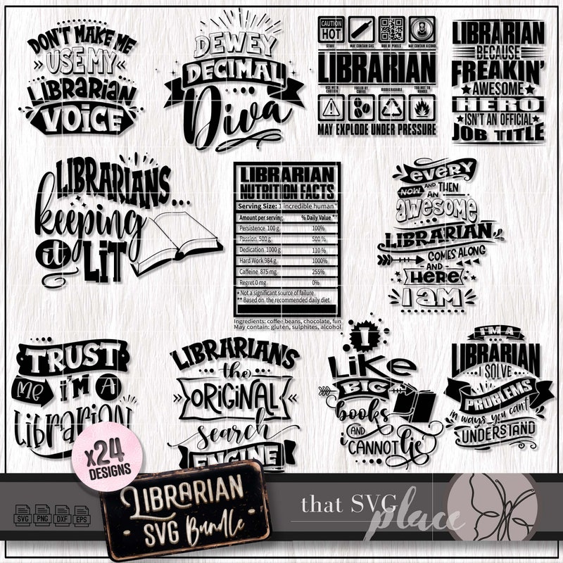 Library Svg - Etsy