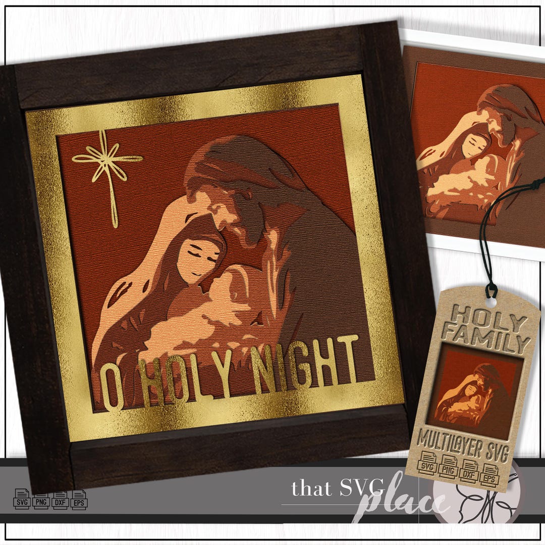Nativity SVG, Shadow Box SVG, Holy Family Light Box SVG, Christmas ...