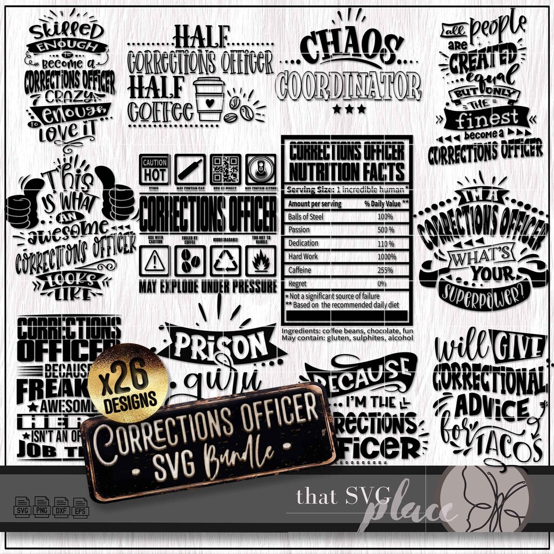Corrections Officer SVG, Correctional Officer SVG PNG Bundle, Prison ...