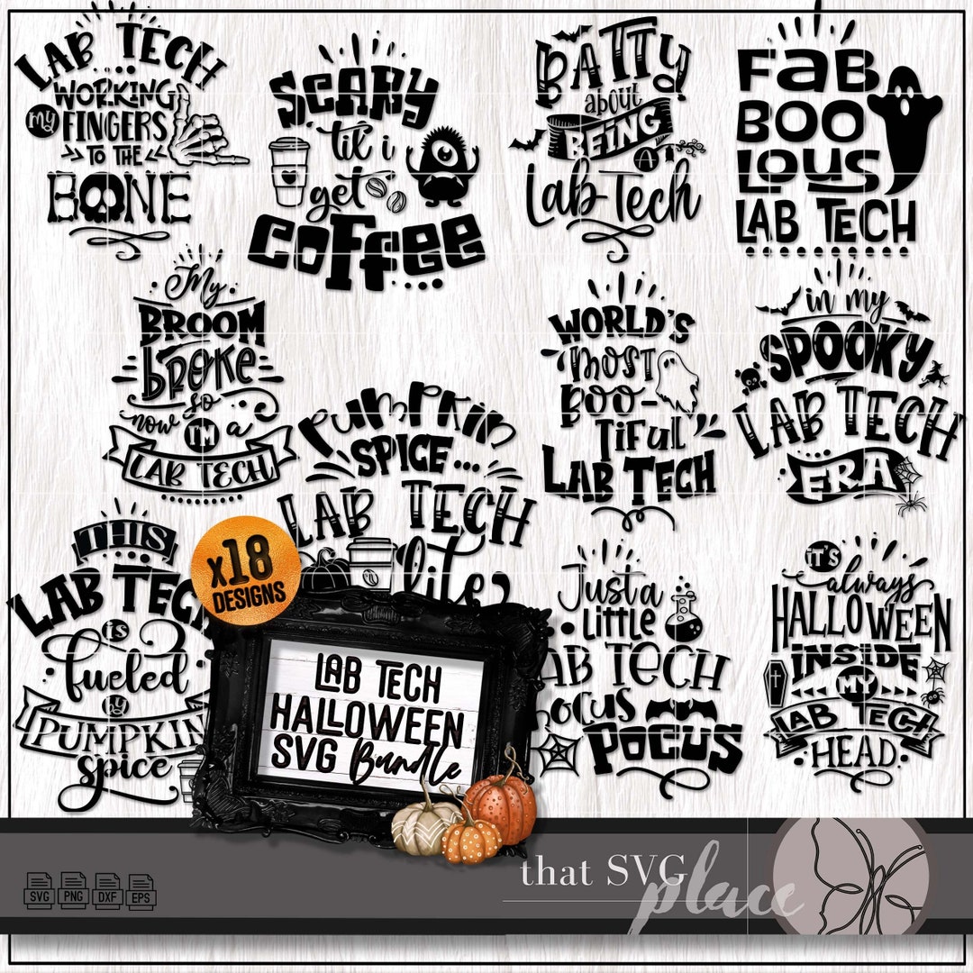 Lab Tech SVG Bundle, Halloween MLT SVG, Laboratory Png, Med Lab Tech ...