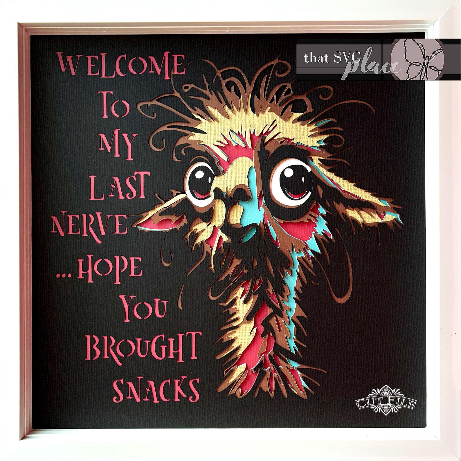 3D Alpaca SVG, Layered Shadowbox Template, Paper Cut Light Box, Funny ...