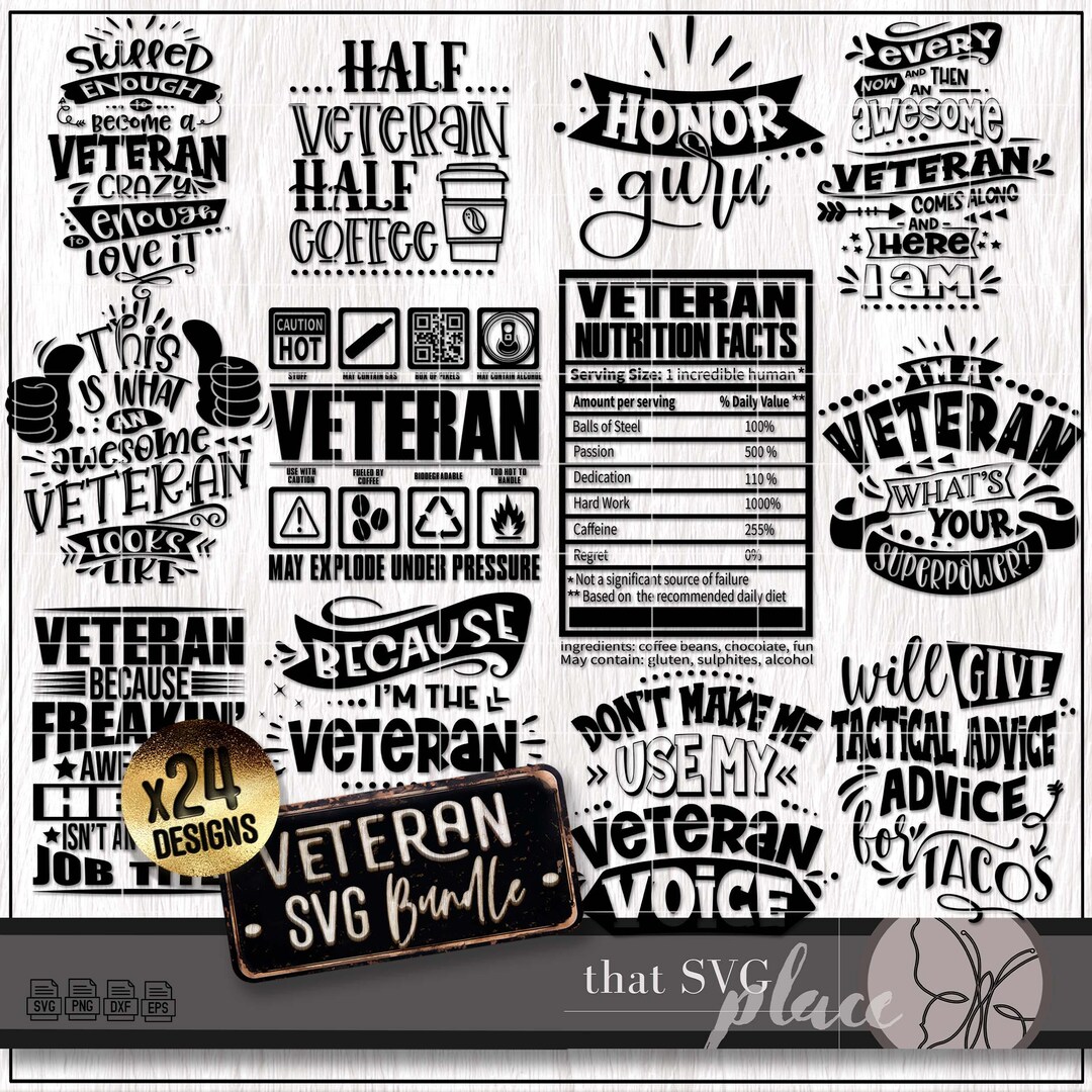 Veteran SVG, Service Member PNG Bundle, Soldier SVG, Combat Veteran ...