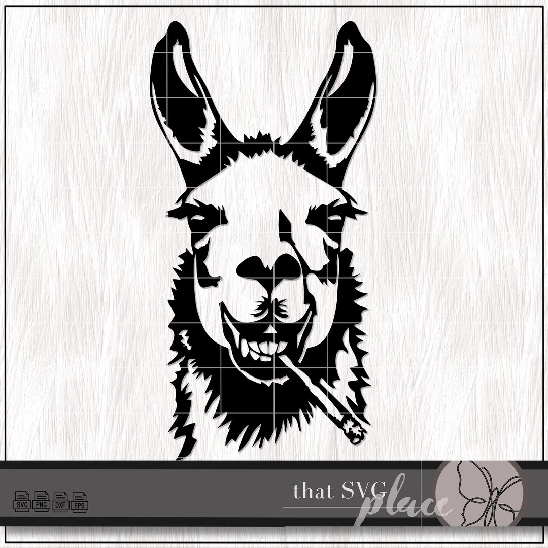 Llama SVG PNG Clipart, Smoking Llama Poster Print SVG, Farm Animal ...