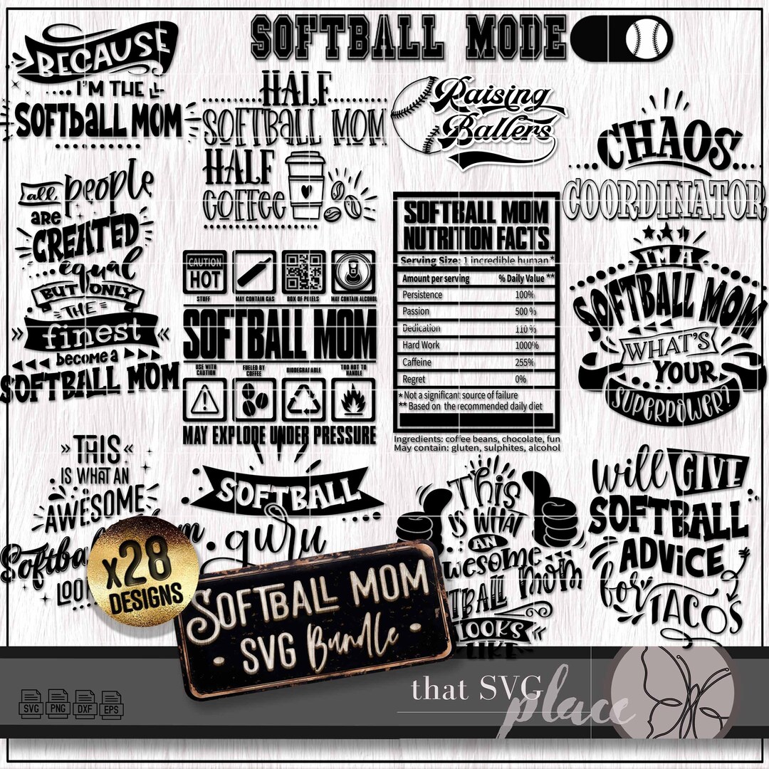 Softball Mom SVG, Raising Ballers SVG, Mom Appreciation Gift, Softball ...