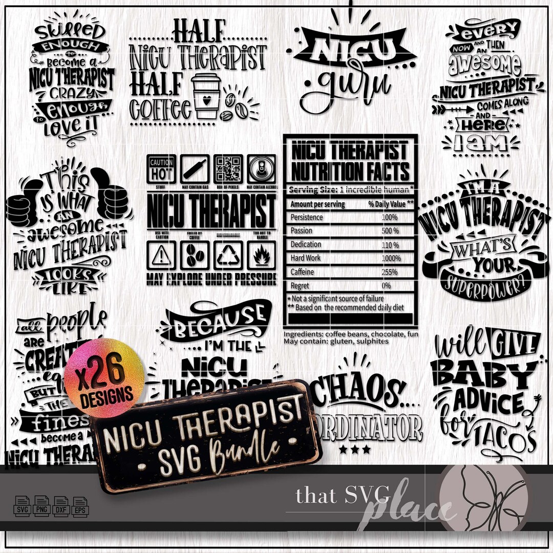 NICU Therapist SVG Bundle, Funny NICU Rt Sublimation Png Svg ...